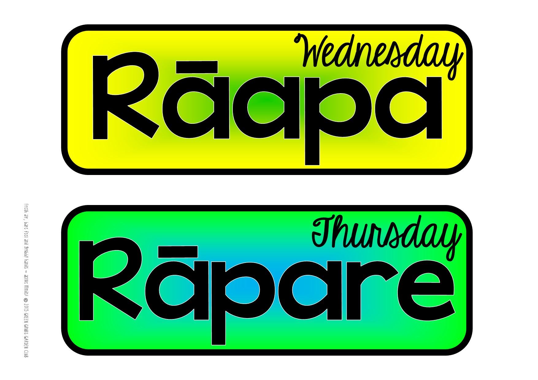 Maori Days of the Week – Nga Ra o te Wiki