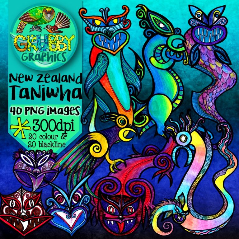 Taniwha Clip Art {Mythical creatures of New Zealand}