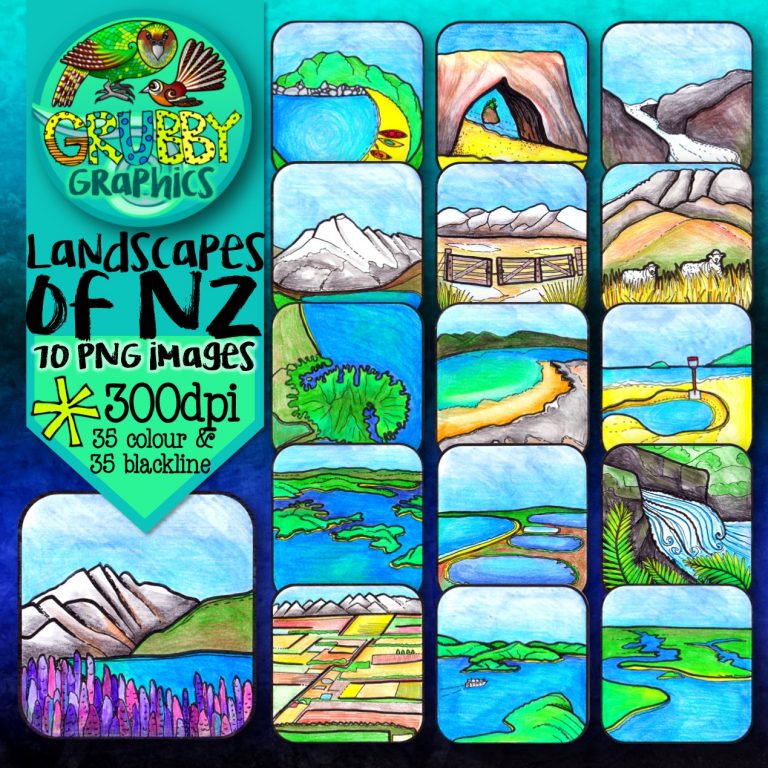 New Zealand Landscapes & Physical Features Clip Art