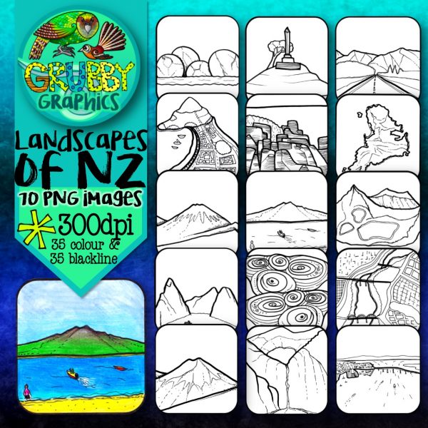 New Zealand Landscapes & Physical Features Clip Art
