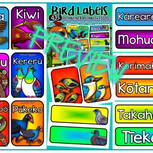 New Zealand Native Bird Labels {Editable}