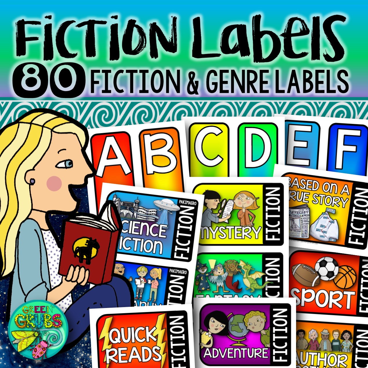 Fiction Genre Library Labels English 