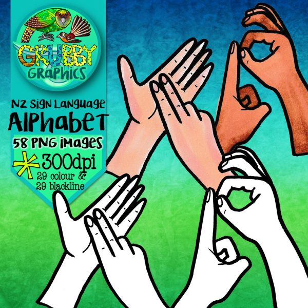 New Zealand Sign Language Alphabet Clip Art (NZSL Finger Spelling)